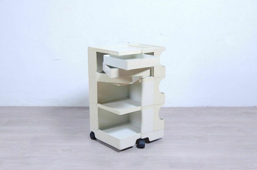 Boby Joe Colombo Bieffeplast 70s White Carello Side Table Cabinet With ...