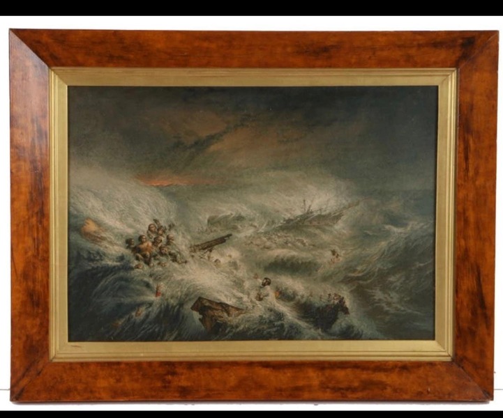 The Wreck Of The Reliance George Baxter Shipwreck Color Block Print ...