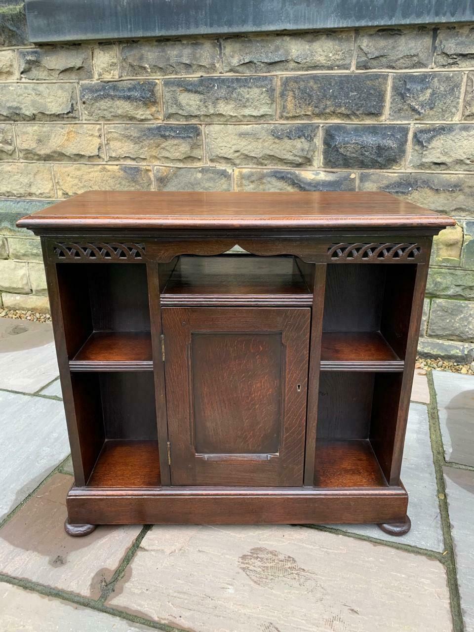 Antique Oak Double Sided Library Bookcase | Vinterior