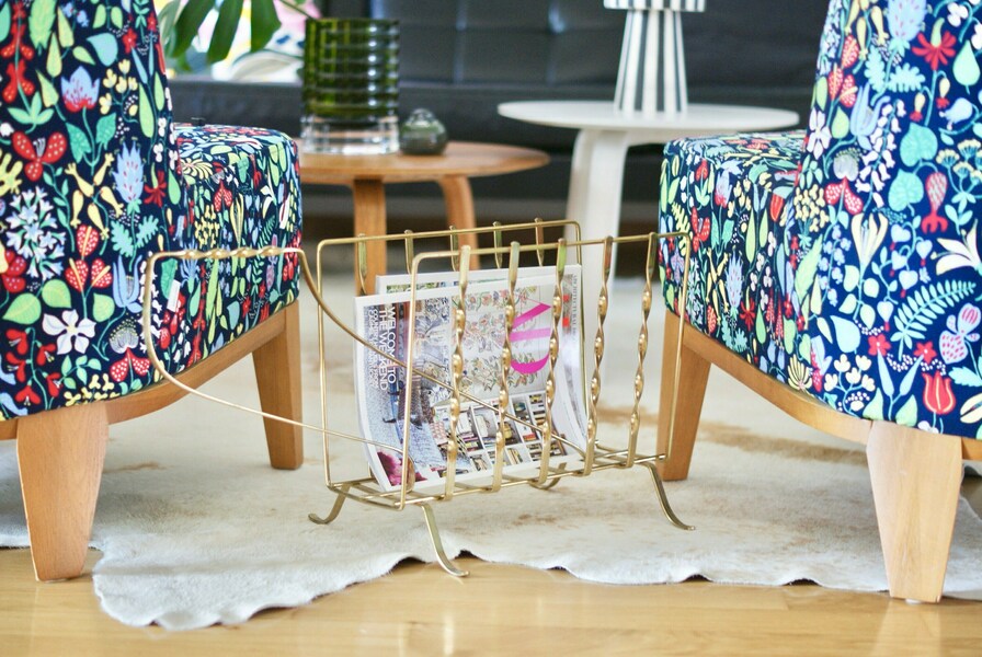 Brass Magazine Rack Gold Spiraled Metal Magazine Holder Elegant Gold ...