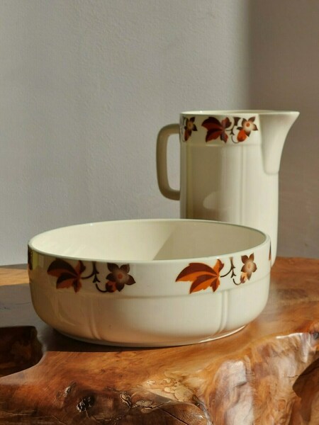 Rare Vintage Pitcher And Wash Basin/German Bathroom Set/Vintage ...