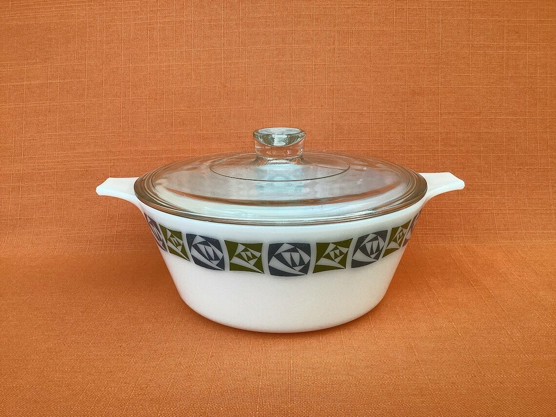 1960s Jaj Pyrex Chequers Casserole Dish With Lid Jaj Pyrex Checkers Casserole Dish Vintage Pyrex 1960s Pyrex Junior Space Saver With Lid Vinterior