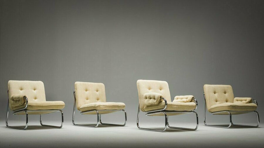 Three Seater Borkum Sofa & Lounge Chairs By Johan Bertil Häggström For ...