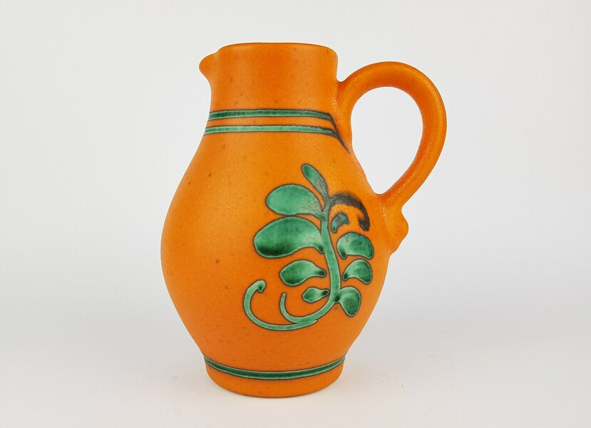 Vintage Orange And Green Dumler Und Breiden Handled Vase 388 18 West ...