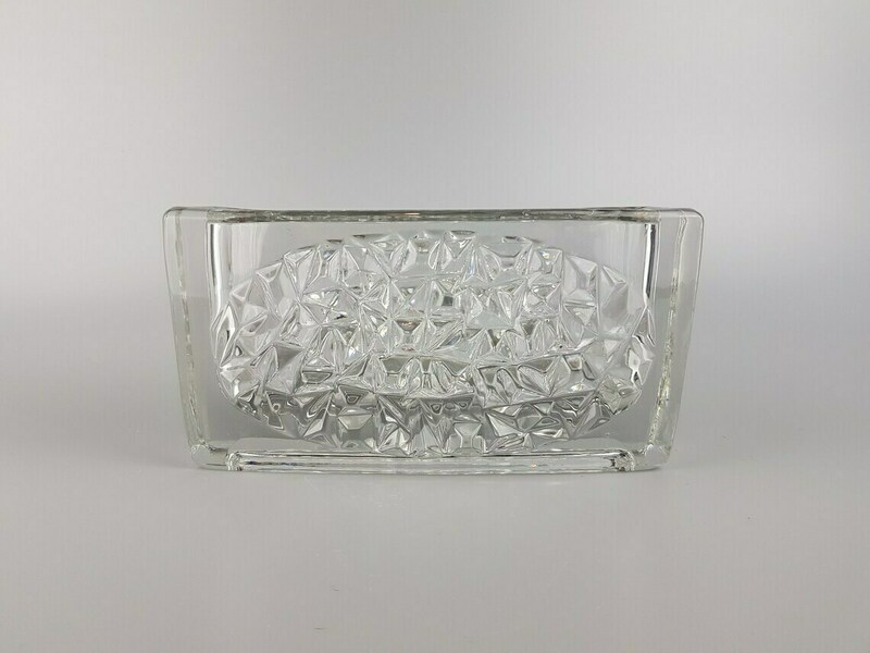 Vintage Rudolfova Glass Works Czech Sklo Vase Jardiniere With Hobnail ...