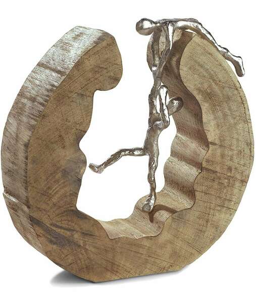 Sculpture Teamwork Teamwork Mango Wood / Aluminium Solid Mango Wood ...