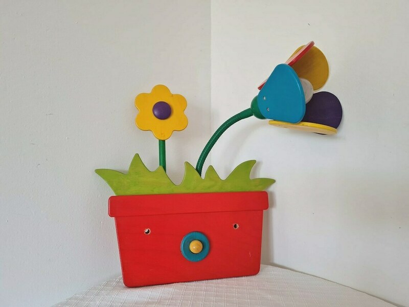 Vintage Pop Art 'Haba' Wall Wooden Lamp, 1980s | Vinterior