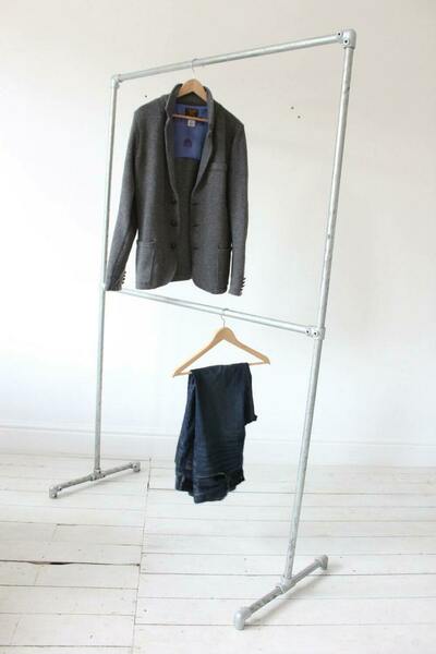 Patrick Galvanised Steel Pipe Freestanding Double Clothes Rail/Rack ...