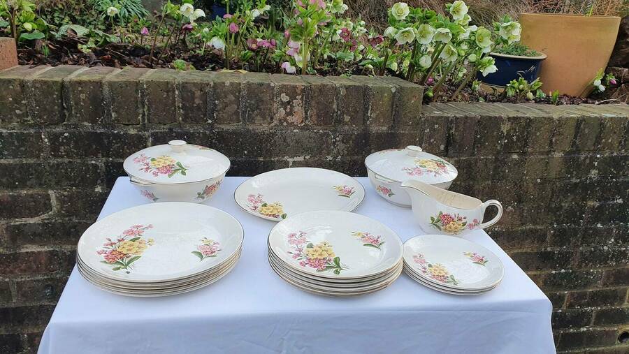 Stunning Vintage Retro Part Floral Dinner Service Meakin ‘Spring ...