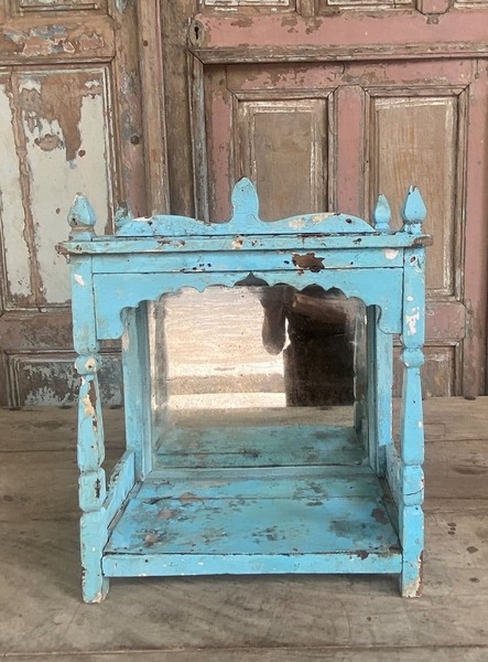 Vintage Wall Shelf Shrine In Painted Teak | Vinterior