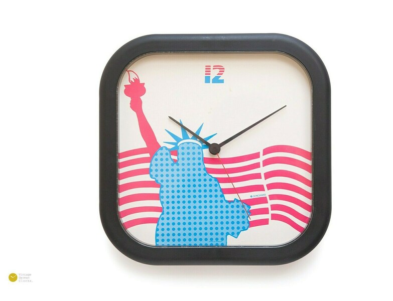 80s Junghans Pop Art Wall Clock Liberty USA Postmodern Panton Artwork ...