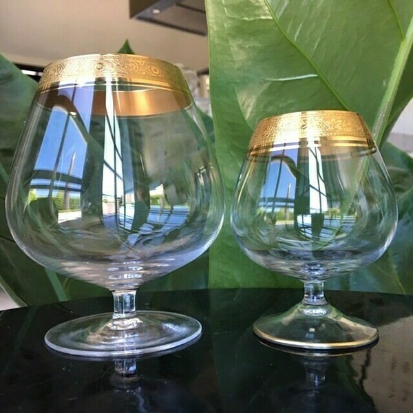 Crystal Brandy Snifters | 2pcs| Cognac Glasses | 24k Gold Rim ...