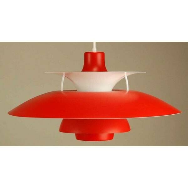 Louis Poulsen Made In Denmark, 1980s Bright Red With Orange Glow ...