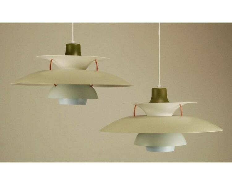 Louis Poulsen ‘Earth Colored’ Ph5 Lamps Set Of 2 | Original Danish Lp ...