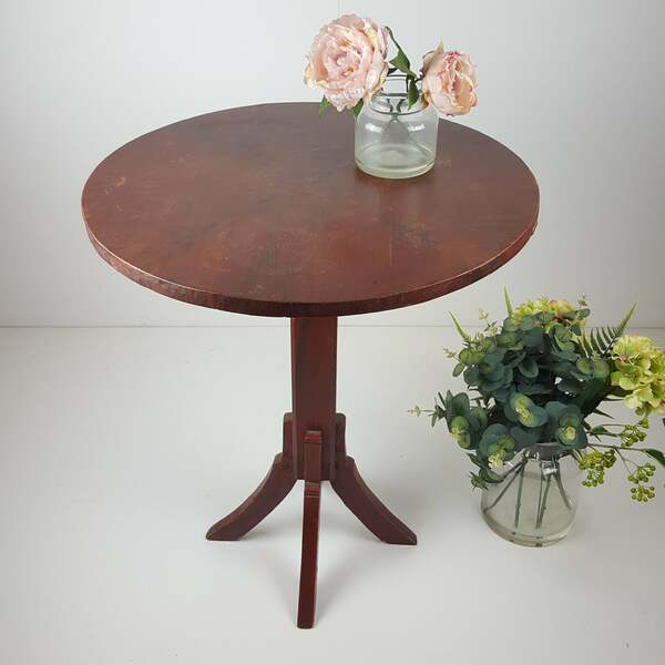 Antique Primitive Dark Red Swedish Tavern Table Circa 1850s | Vinterior