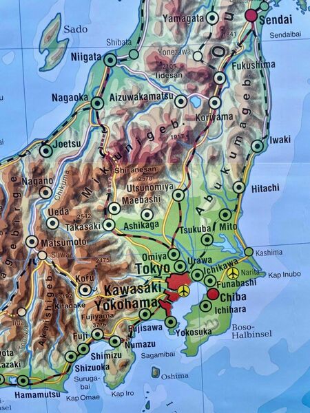 Vintage Japan School Map Wall Map Educational Poster Chart Geography ...