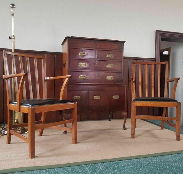 A Set Of Six Edward Barnsley Oak Leather Chairs 50s | Edward Barnsley ...