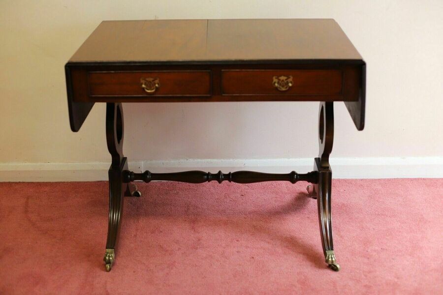 Beautiful Edwardian Mahogany Drop Leaf Sofa Table | Vinterior