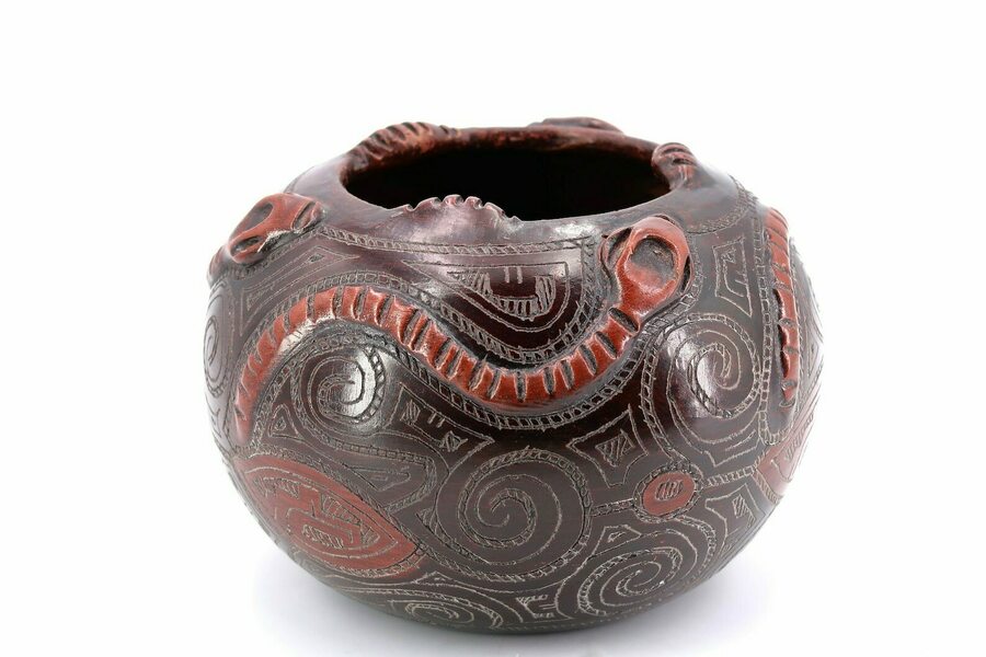 Brazilian Pottery Vase With Snakes, Marivaldo Made In Brazil, 1970s ...