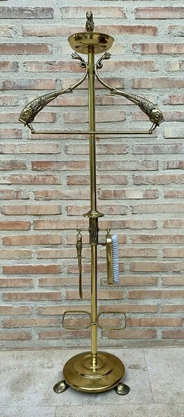 Early 20th Century French Bronze And Brass Valet Stand Dressboy, 1940s ...