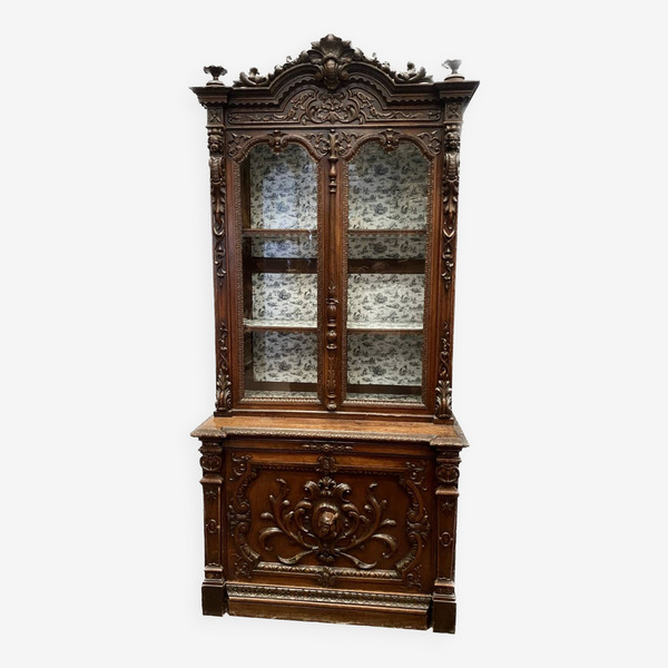 Renaissance Style Two Body Display Case In Solid Walnut Napoleon III ...