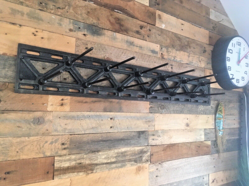Antique Industrial Factory Cotton Spool Mill Machine Hooks Coat Rack ...