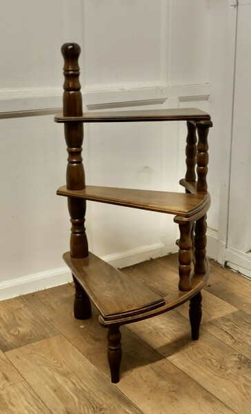 Spiral Library Steps With Turned Supports | Vinterior