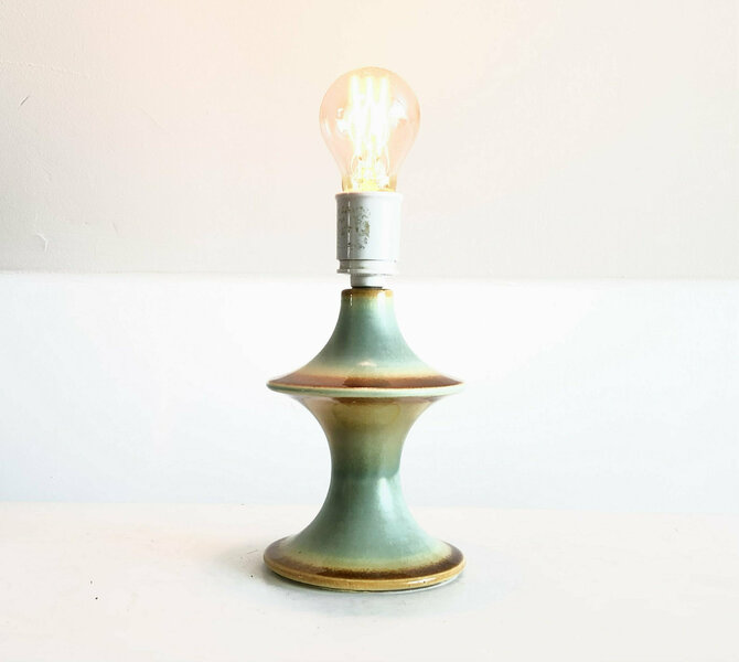 Danish Sculptural Ceramic Studio Mid Century Table Lamp In Organic ...