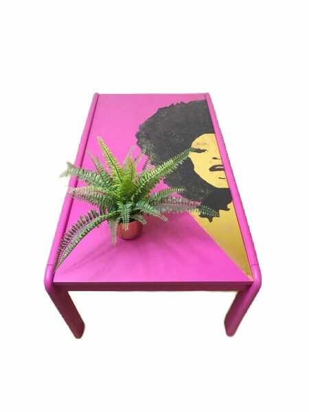 Betty Davis / Betty Mabry Pop Art Hot Pink And Black Coffee Table ...