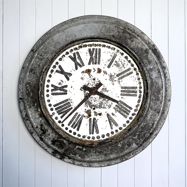 19th Century Zinc Tower Clock, 1800s | Vinterior