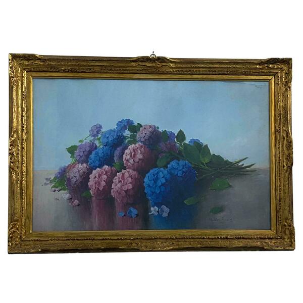 Watercolor Painting "Bouquet Of Flowers" Signed Madeleine Renaud France ...