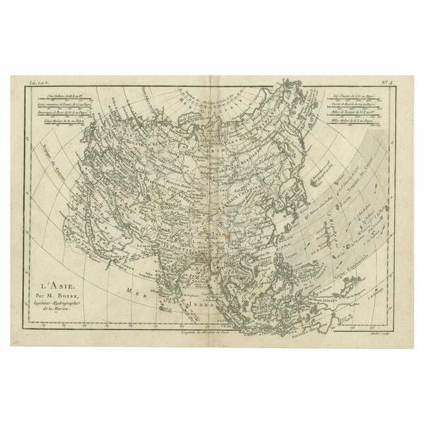 Original Antique Map Of Asia, 1700s | Vinterior