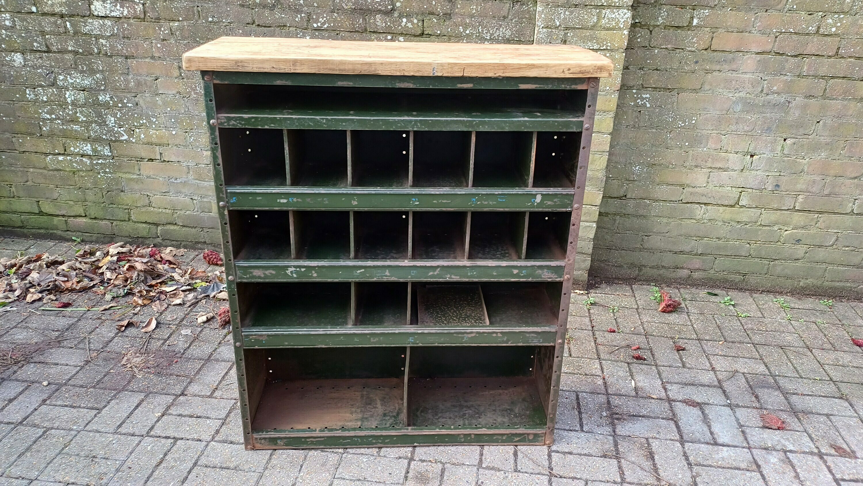 Vintage Industrial Painted Cubby Holes Shelves Storage Artisan | Vinterior