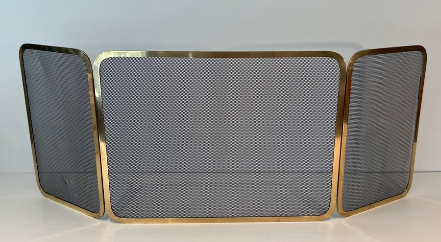 Brass Firewall And Wire Mesh, 1970s | Vinterior