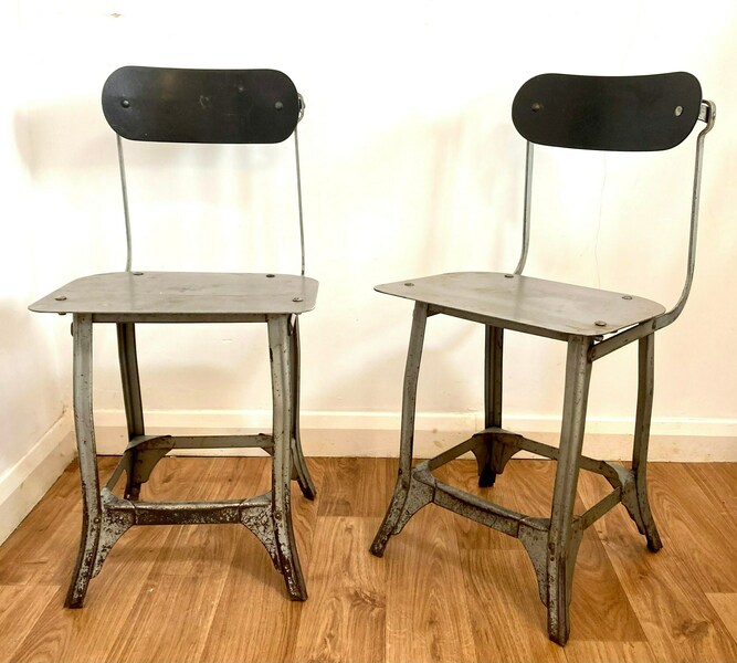 3 Available Industrial Tansad Swivel Office Chair Metal Vintage Retro ...