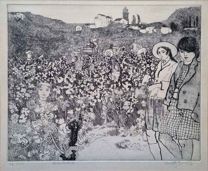 Modern British Art By Anthony Gross – Grape Pickers, 1970s (Framed ...