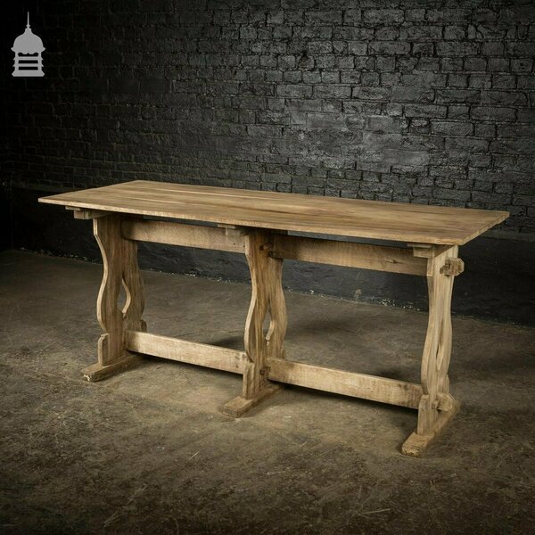 Vintage 4 Plank Iroko Dining Table With Weathered Finish | Vinterior