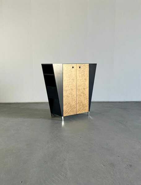 Postmodern Memphis Design Storage Cabinet In Wood And Burlwood Veneer ...