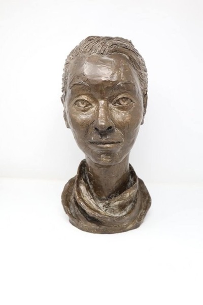 Studio Portrait Bronzed Plaster Female Bust | Vinterior