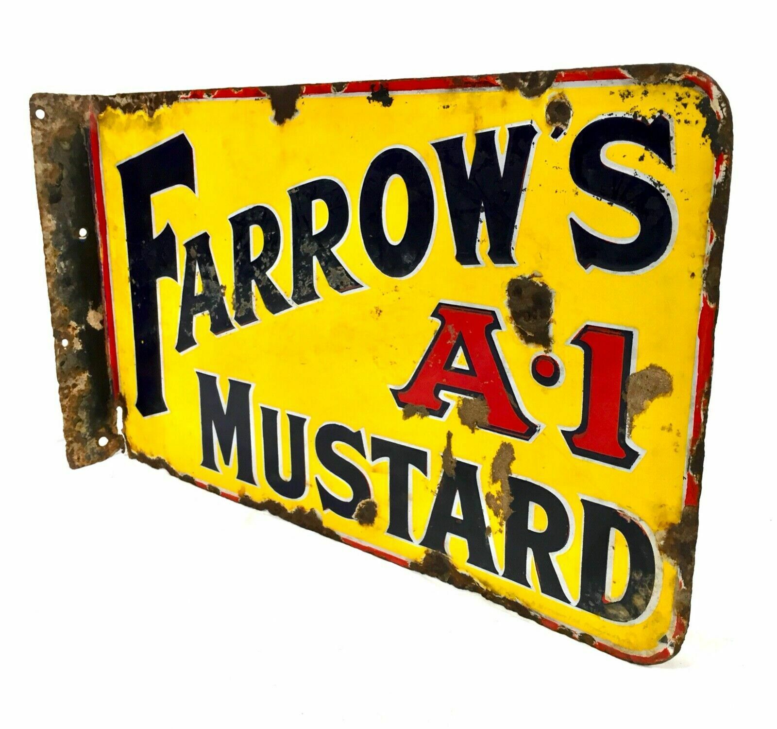 Antique Advertising Enamel Sign For Farrows A1 Mustard / Double Sides ...
