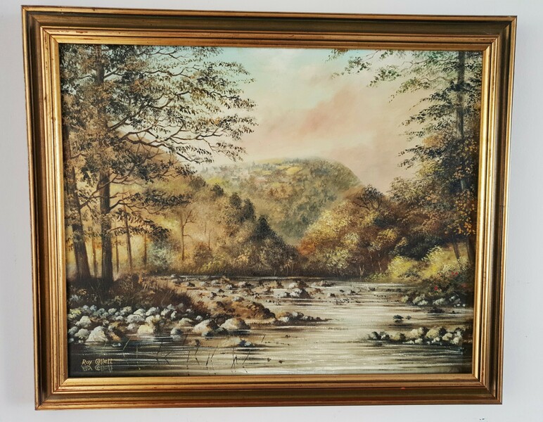 Large Oil On Canvas By Artist Roy Collett (B.1937) Of Lynton, Devon ...