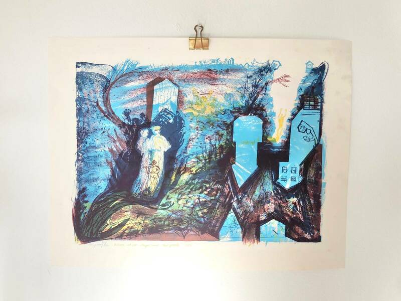 Ole Sporring (1941 2019) Vintage Original Lithograph Abstract Expressionist Art By Renowned ...