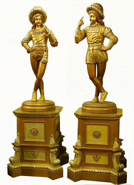 Pair Giant Italian Renaissance Page Boy Statues Medieval Fayre | Vinterior