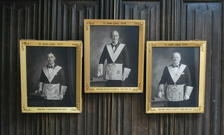 Set Of Three Masonic Photographs,St John Lodge | Vinterior