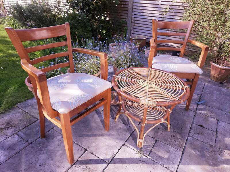 Superb Pair Of Bentwood Mid Century Carver Style Chairs With Original ...