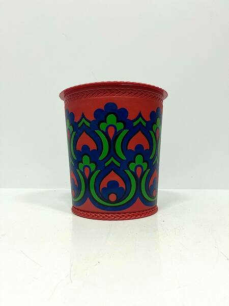 Vintage Emsa Recycling Bin, Plastic Trash Bucket, Psychedelic Pattern ...