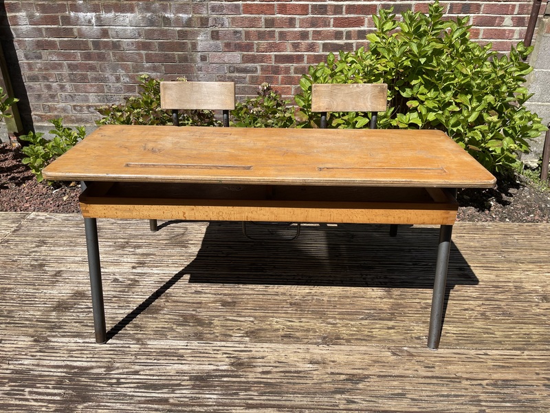 Vintage Double School Desk, 1950s | Vinterior