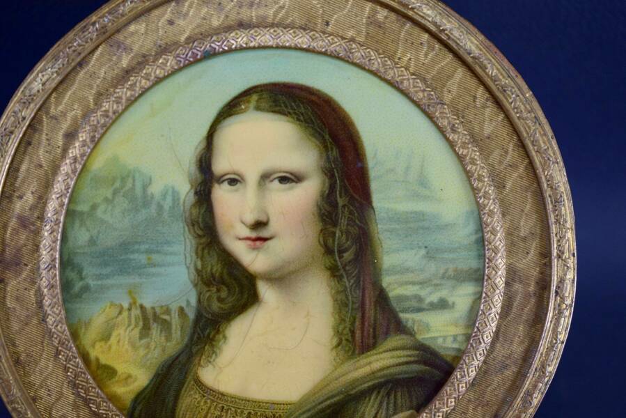 Vintage French Jewelry Box Decoration Of The Mona Lisa 19th | Vinterior