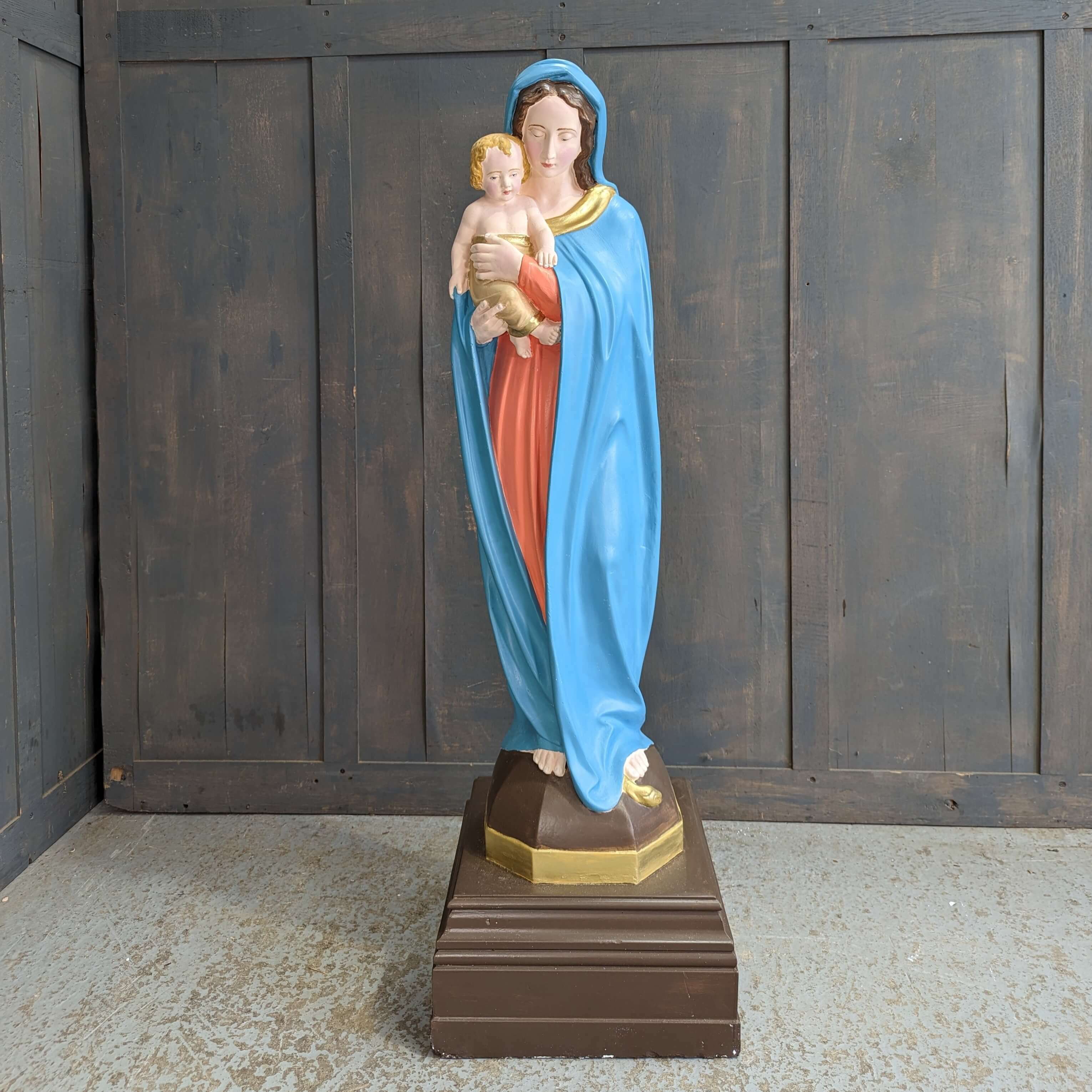 Large & Heavy Plaster Of Paris Religious Statue Madonna Our Lady Bvm As ...