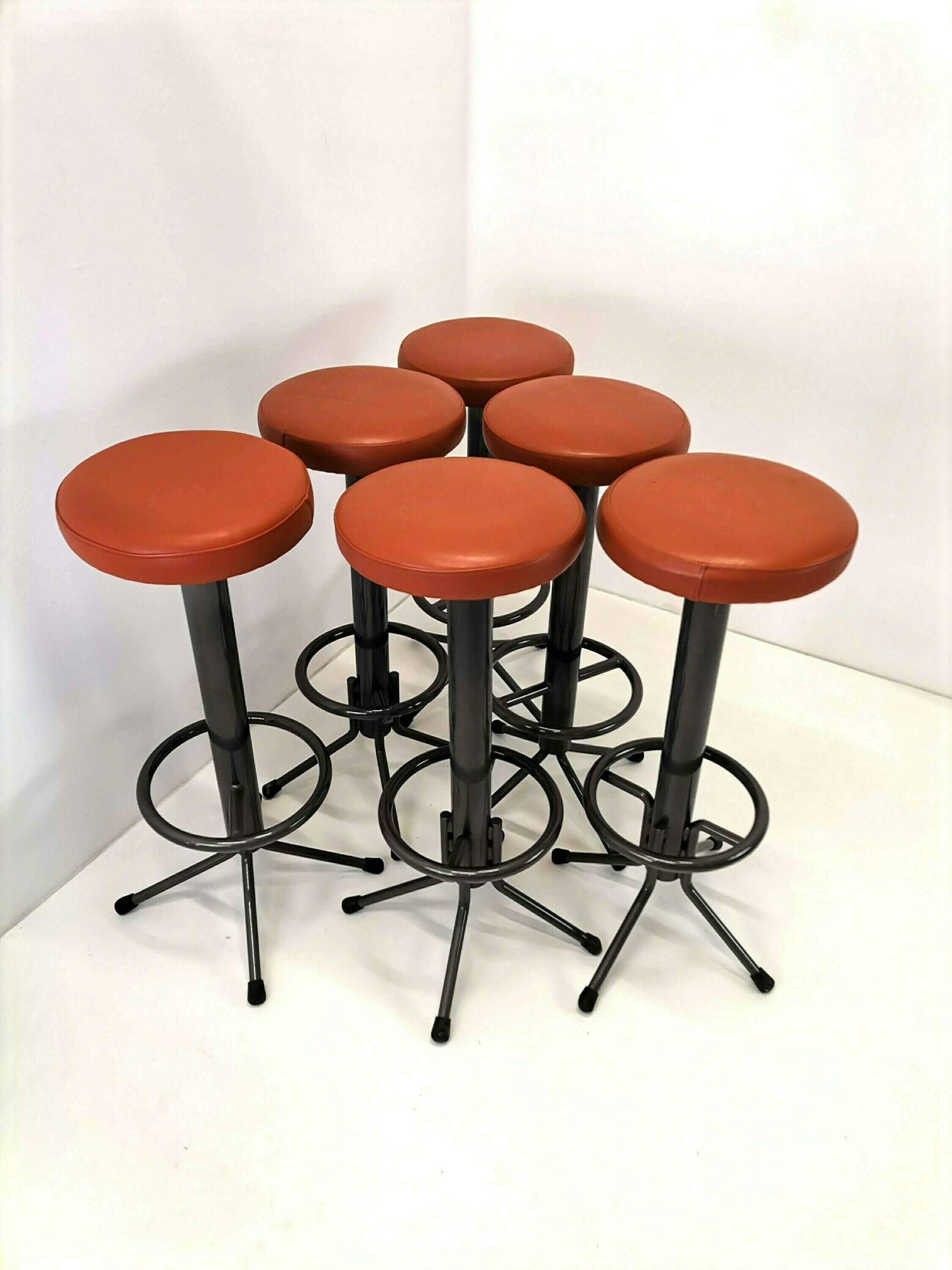Bar Stools Cognac Leather/ Yugoslavia 90s / Unique Counter Stools ...